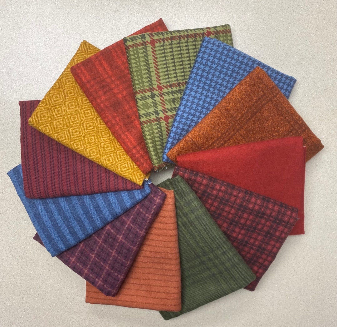 FUN! Colorful Flannels Fat Quarter Bundle (12) - Etsy