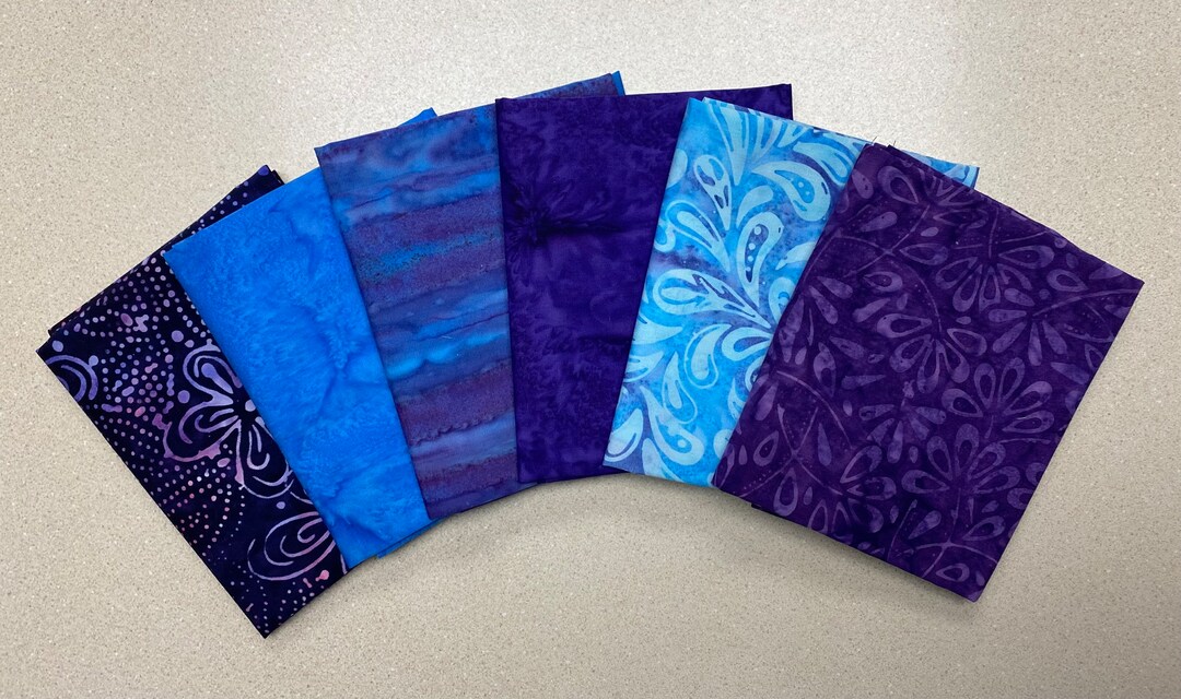 STUNNING!! Purple/turquoise Beauty Batik Fat Quarter Bundle (6) - Etsy