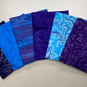 STUNNING!! Purple/turquoise Beauty Batik Fat Quarter Bundle (6) - Etsy