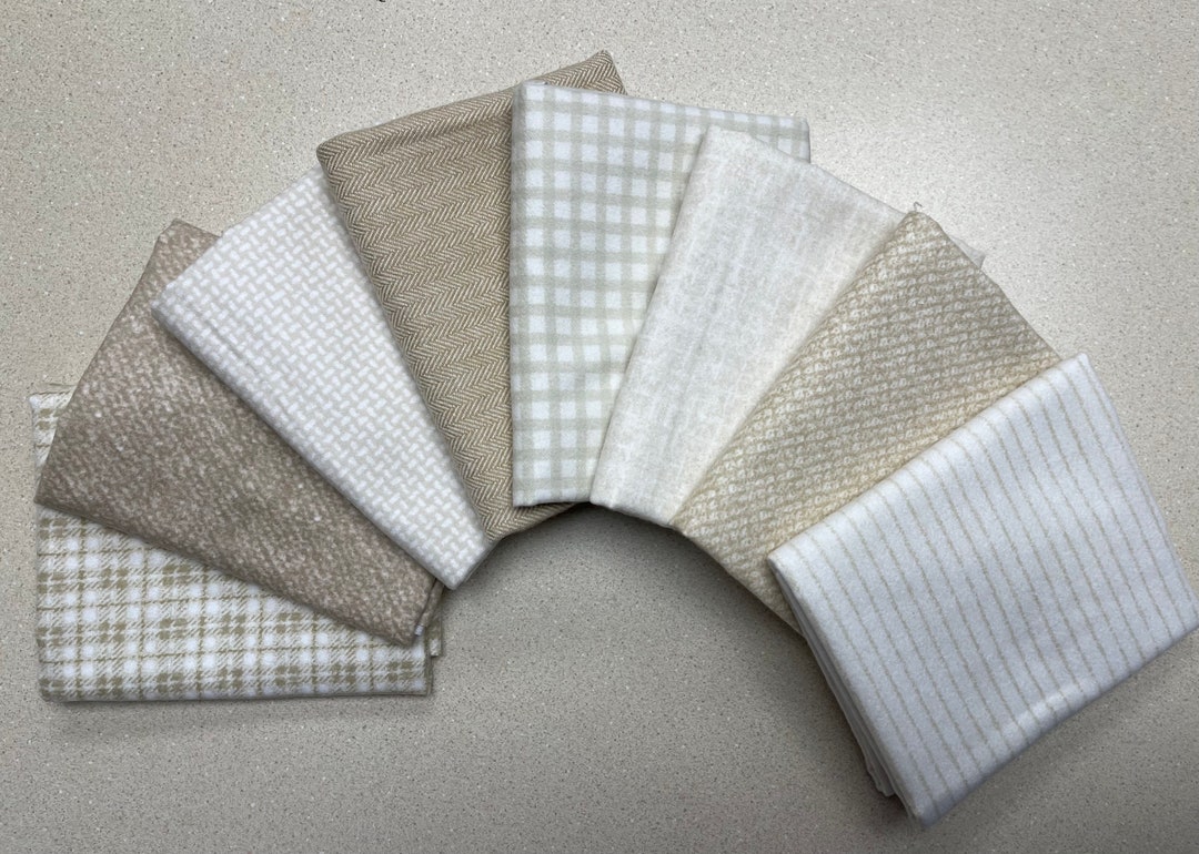CLASSIC Neutral/cream Flannels Fat Quarter Bundle 8 - Etsy