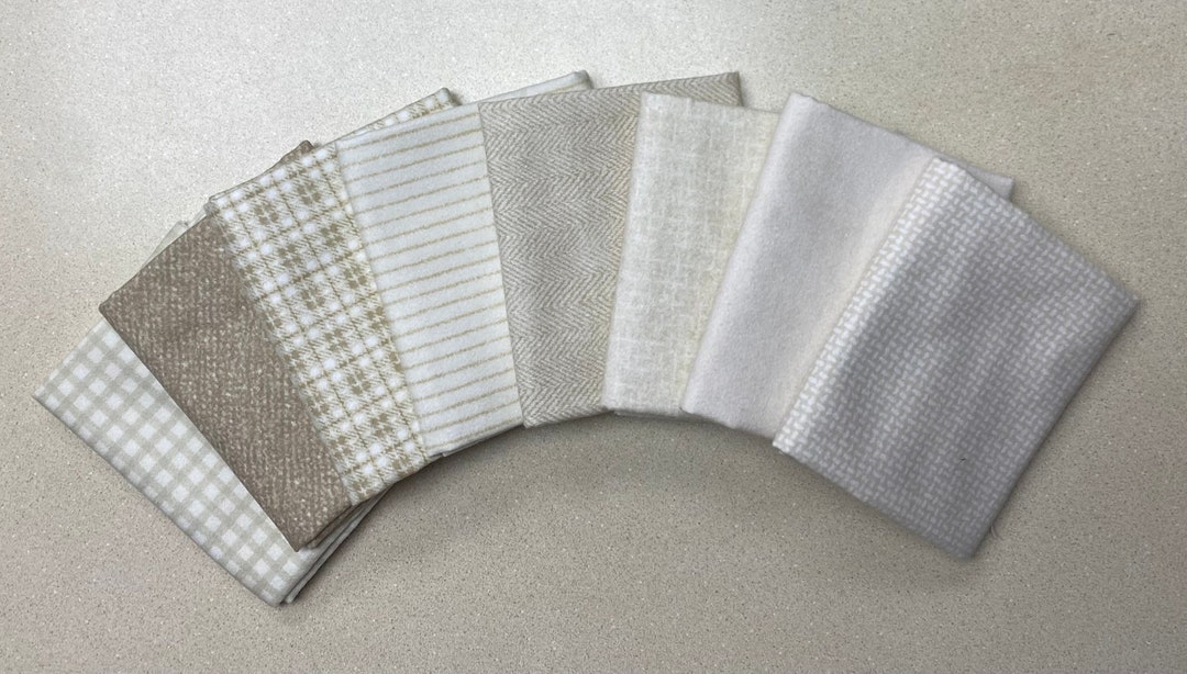 CLASSIC Neutral/cream Flannels Fat Quarter Bundle 8 - Etsy