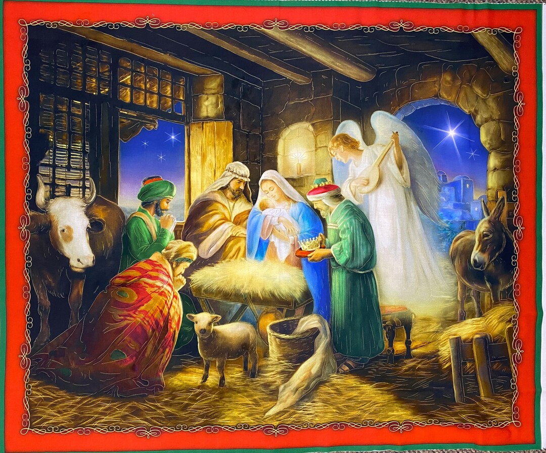 ONE LEFT Holy Family Stable Panel and Red, Blue, Yellow and Green ...