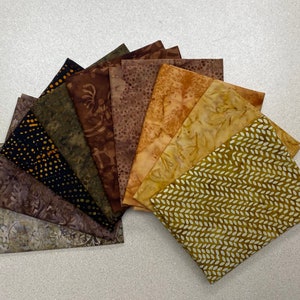 FABULOUS Earth Tones Batiks Fat Quarter Bundle 9 - Etsy