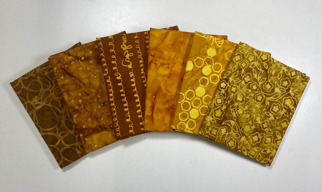 Golden Batiks Fat Quarter Bundle: 100% Cotton Fabric (6) - Etsy