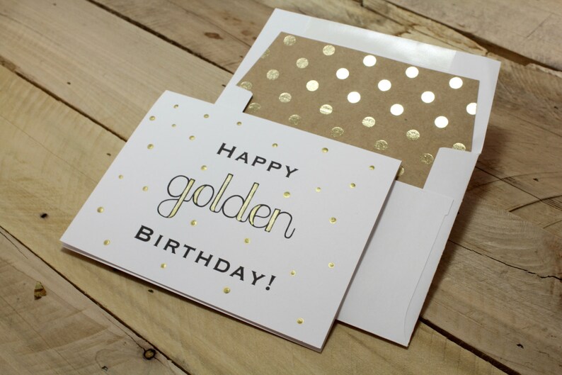 Handmade Golden Birthday Card - Etsy