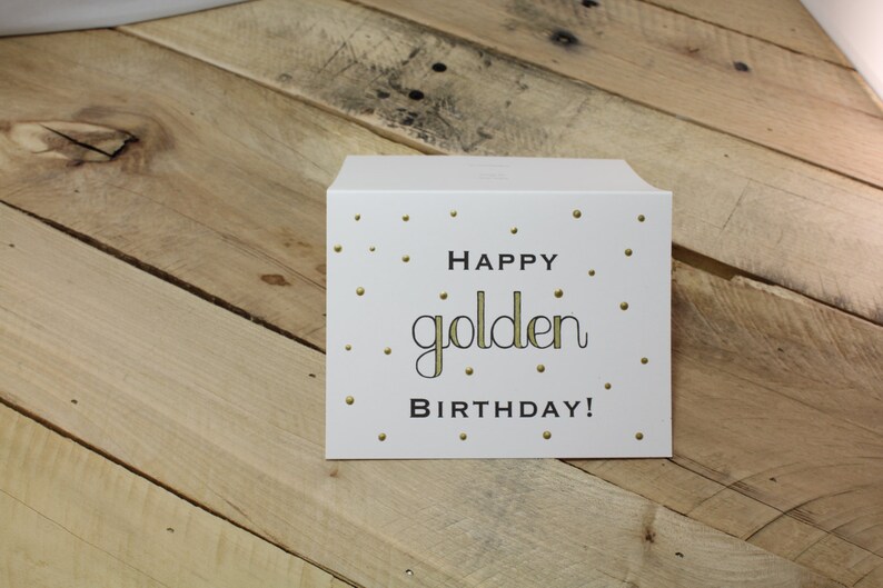 Handmade Golden Birthday Card - Etsy