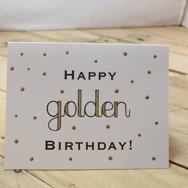 Golden Birthday Card - Etsy