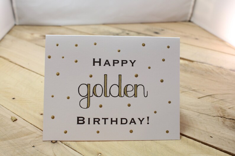 Handmade Golden Birthday Card - Etsy
