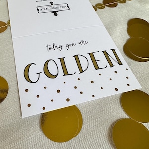 Today You Are Golden | Hand Painted Golden Birthday Card - Etsy