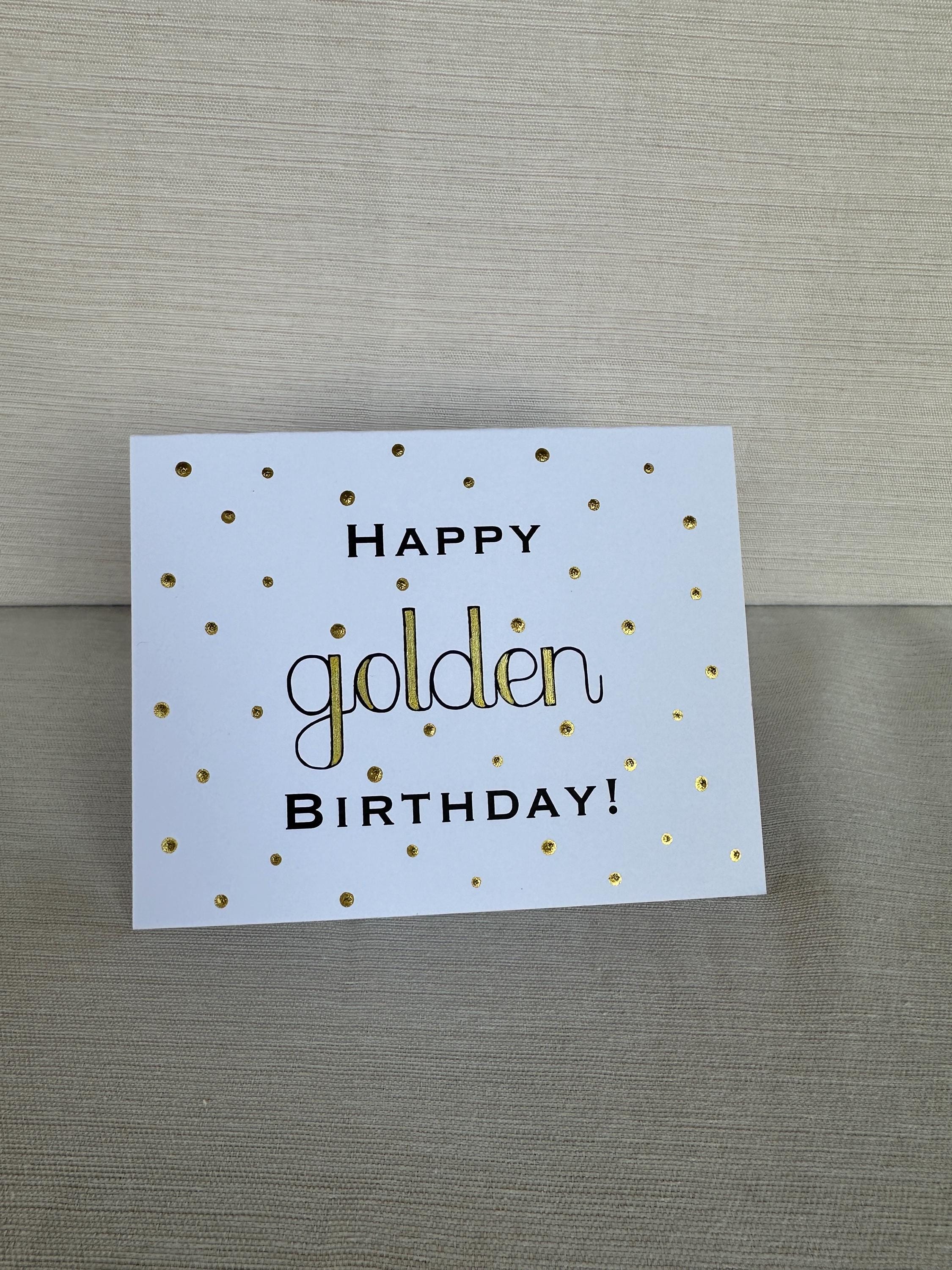 Handmade Golden Birthday Card - Etsy