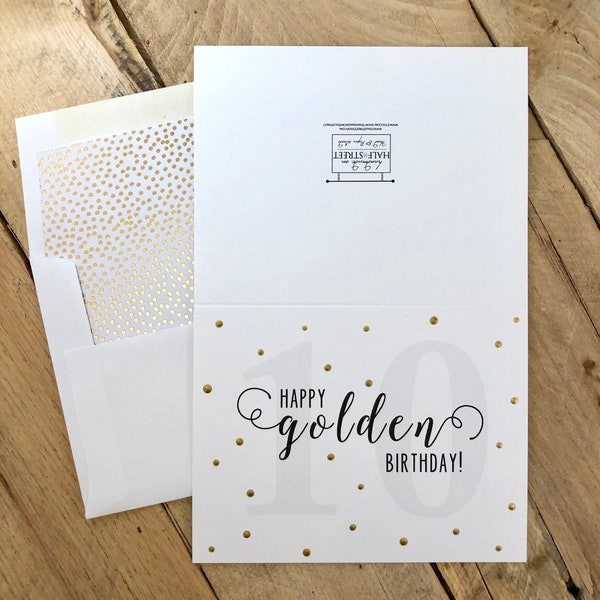 Golden Birthday Card - Etsy