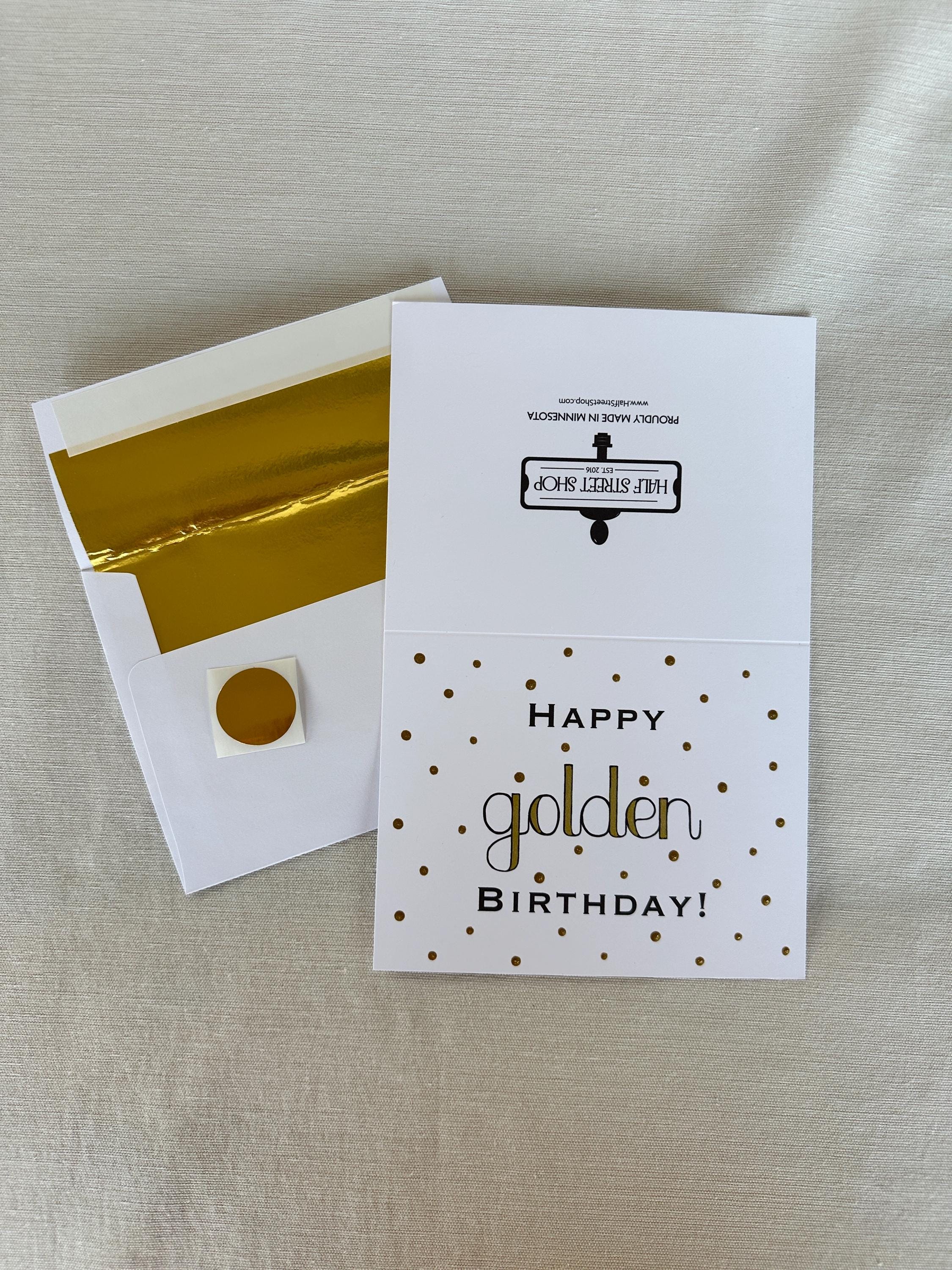 Handmade Golden Birthday Card - Etsy