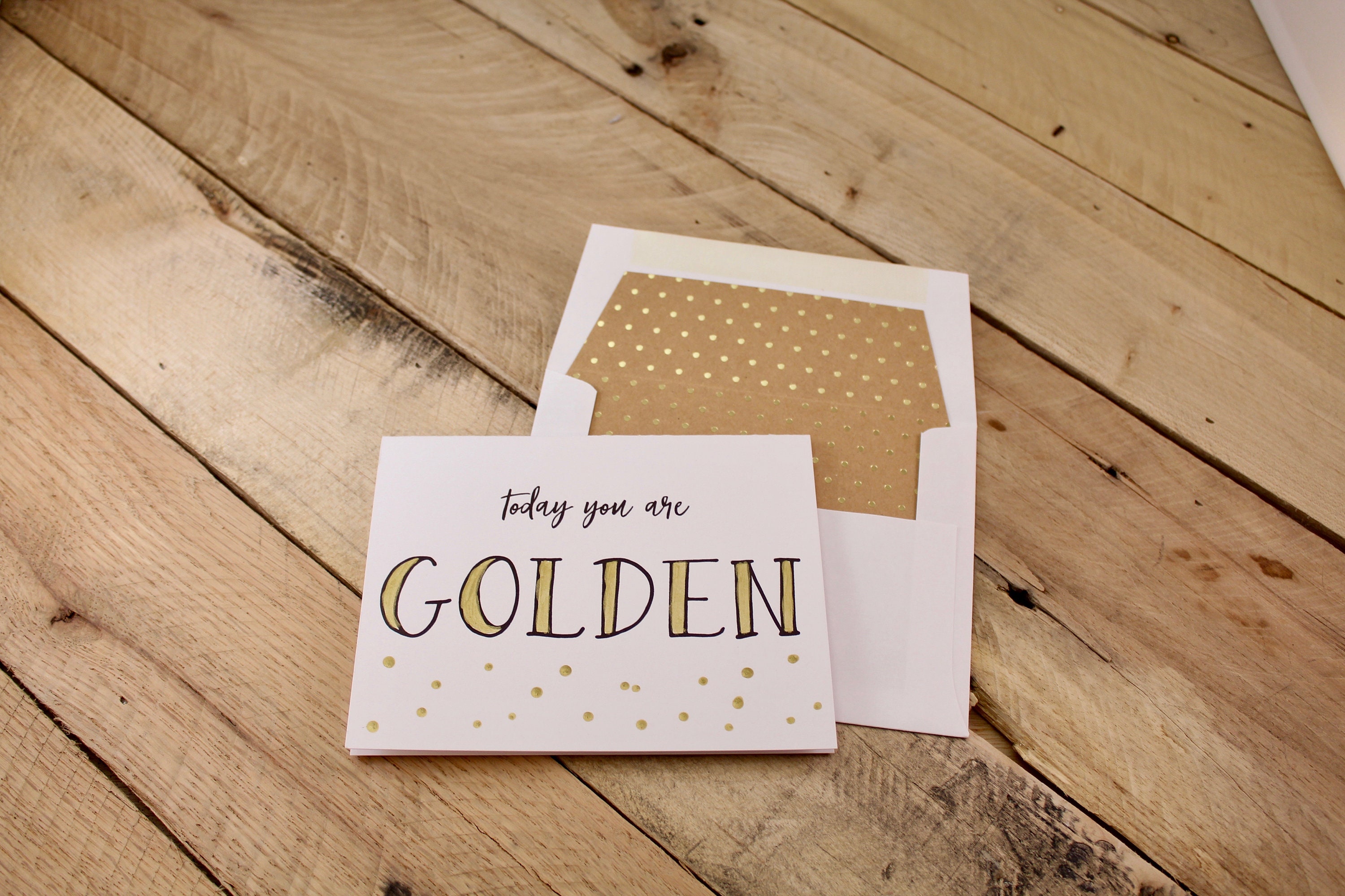 Today You Are Golden Hand Painted Golden Birthday Card - Etsy