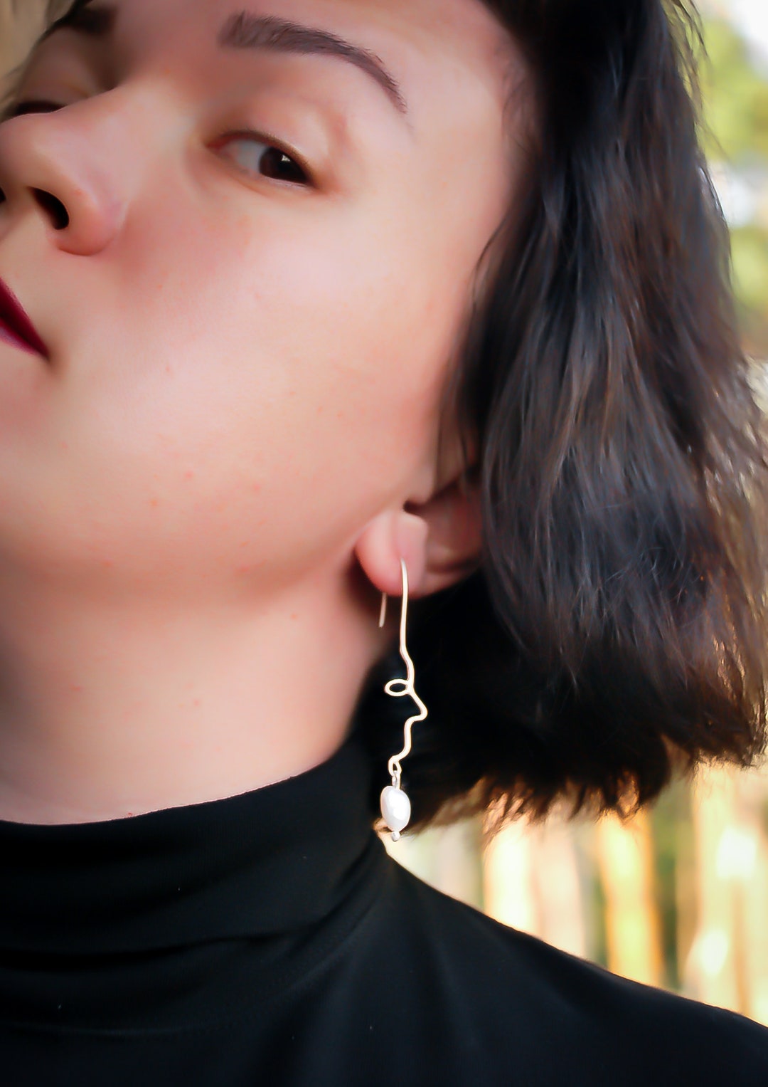 Face Earrings, Profile Earrings, Portrait, Portrait Earrings, Pearl ...