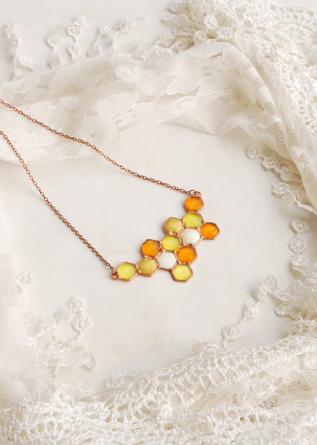 Honeycomb Necklace, Honey Necklace, Honeycombs, Honeycombs Necklace ...