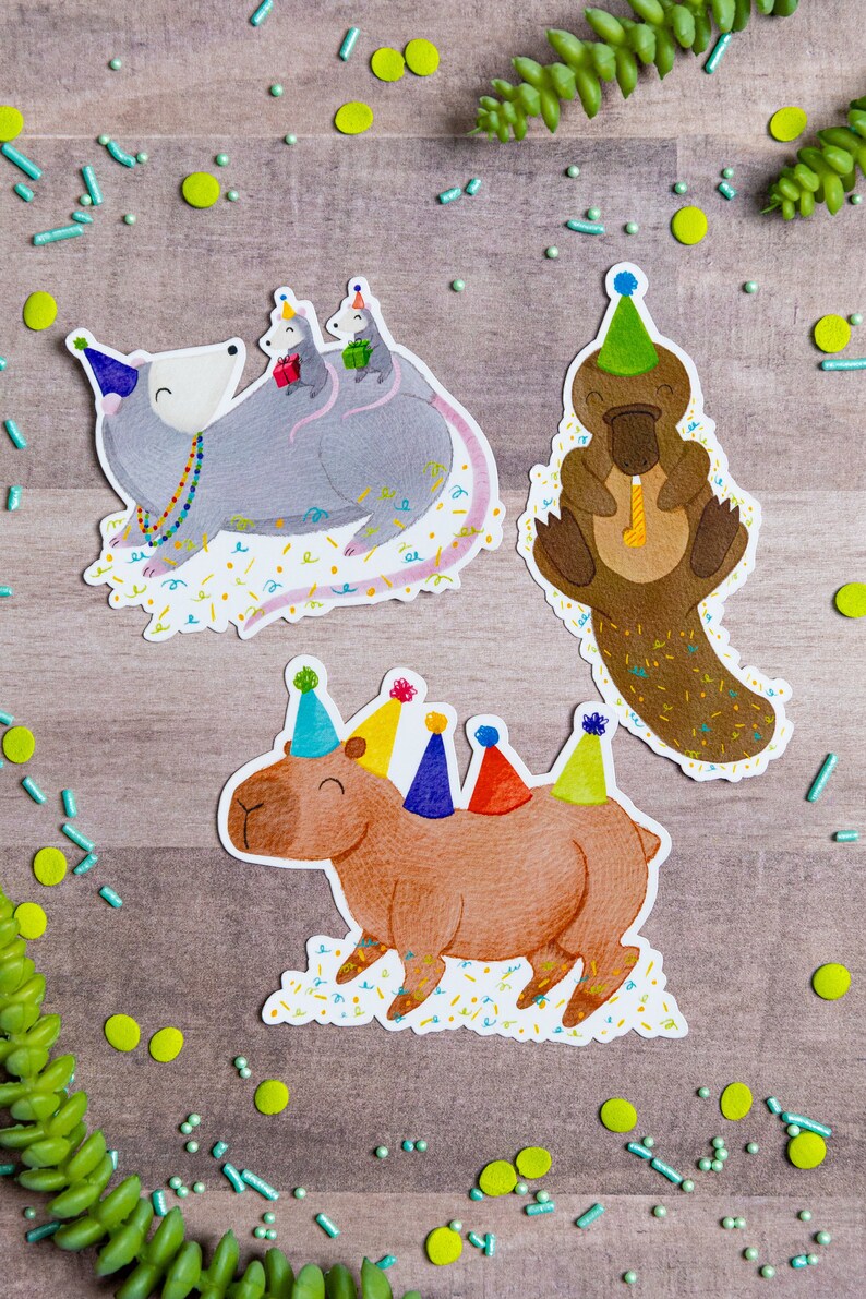 Party Capybara Sticker - Etsy