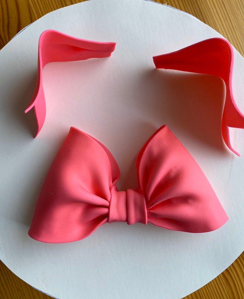 Cake Decoration Hot Pink Bow Gum Paste Fondant for Birthday - Etsy