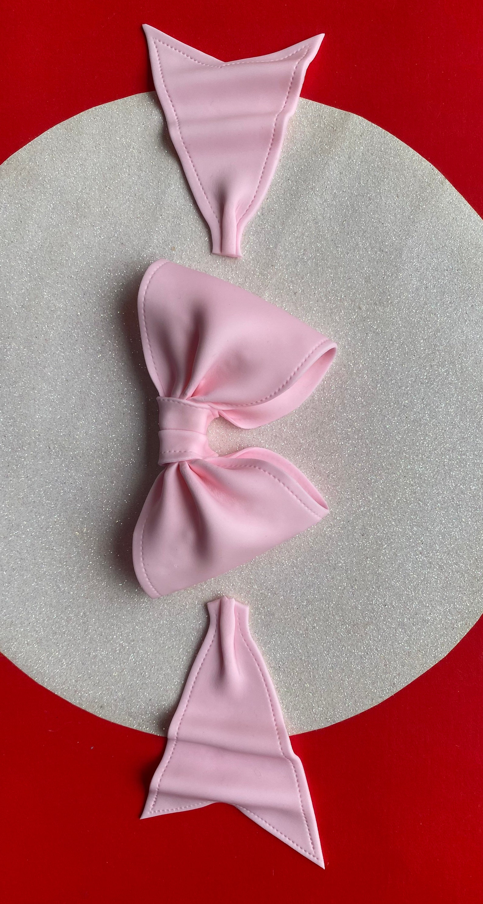 Pink Bow Gum Paste Fondant for Birthday Cake - Etsy