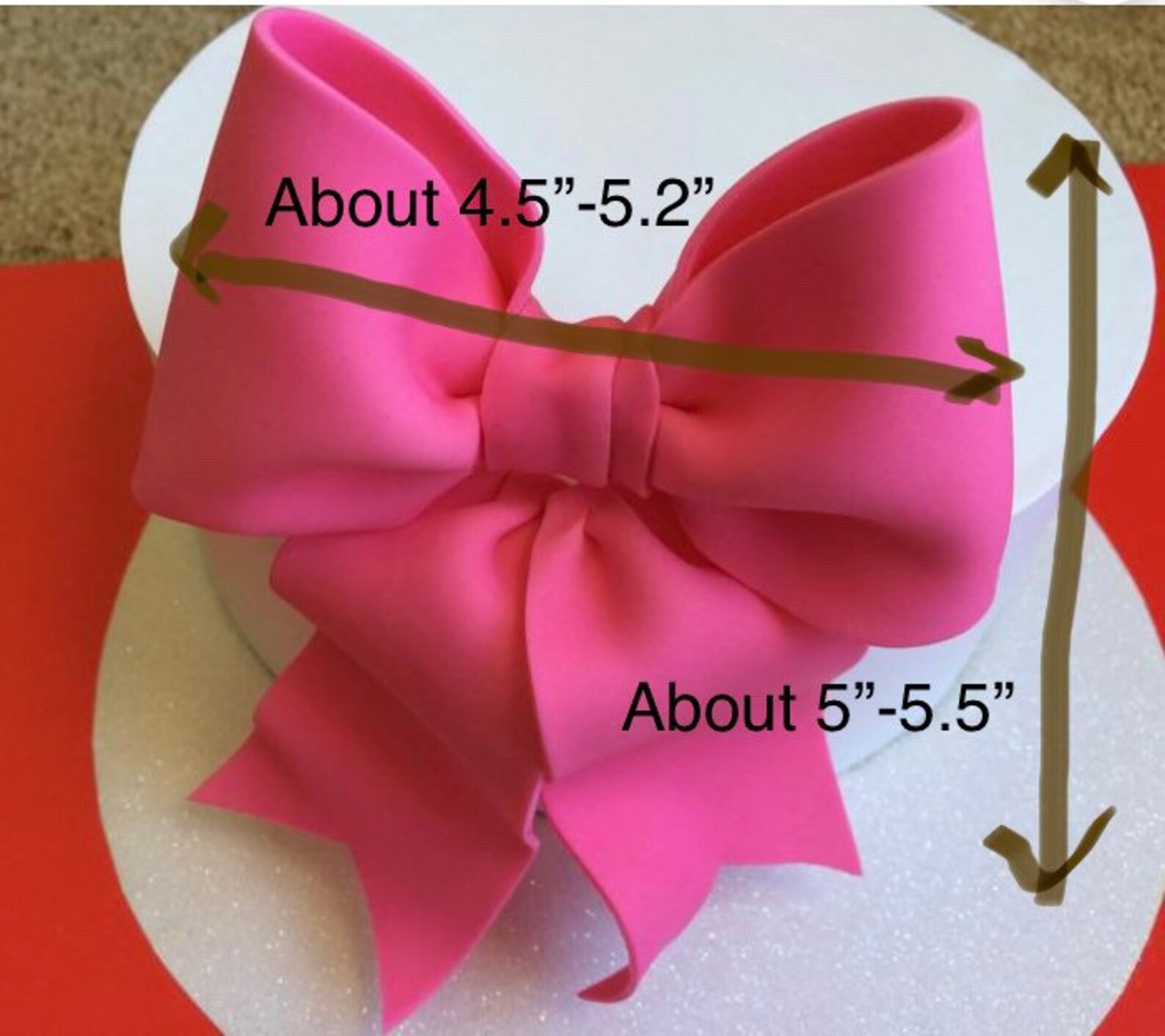 Cake Decoration Hot Pink Bow Gum Paste Fondant for Birthday - Etsy