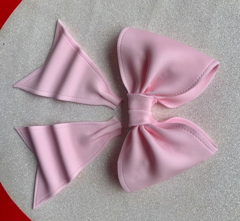 Pink Bow Gum Paste Fondant for Birthday Cake - Etsy