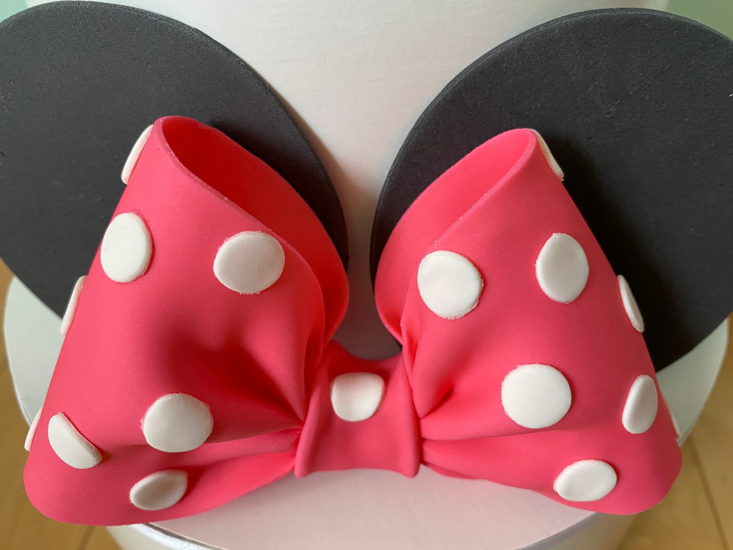 Edible Mouse Ear Cake Topperminnie Bow Topper Minnie Cake - Etsy Australia