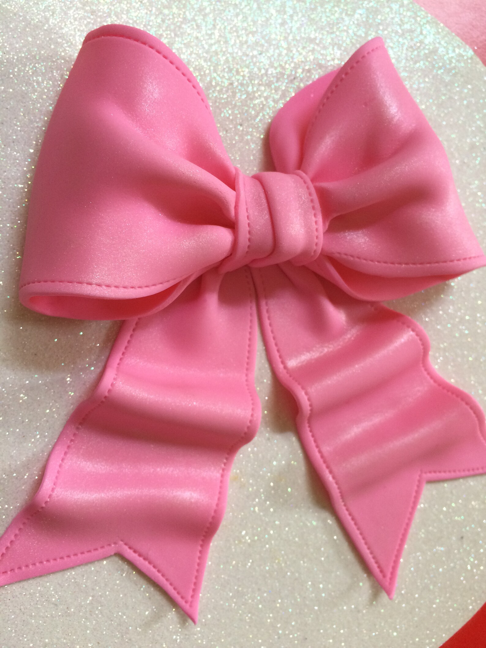 Pink Bow Gum Paste Fondant for Birthday Cake - Etsy