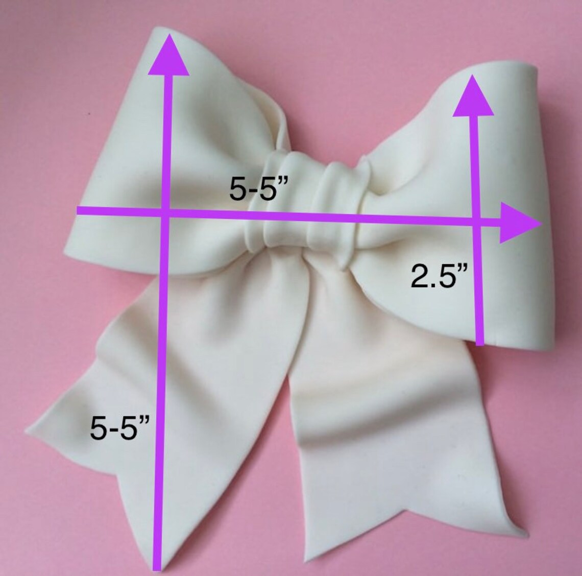 Cake Decoration Light Pink Bow Gum Paste Fondant for Birthday - Etsy