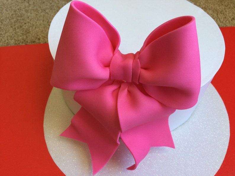 Cake Decoration Hot Pink Bow Gum Paste Fondant for Birthday Cake - Etsy
