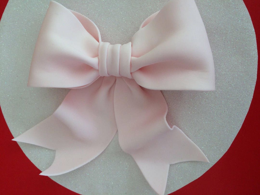 Cake Decoration Light Pink Bow Gum Paste Fondant for Birthday Cake - Etsy