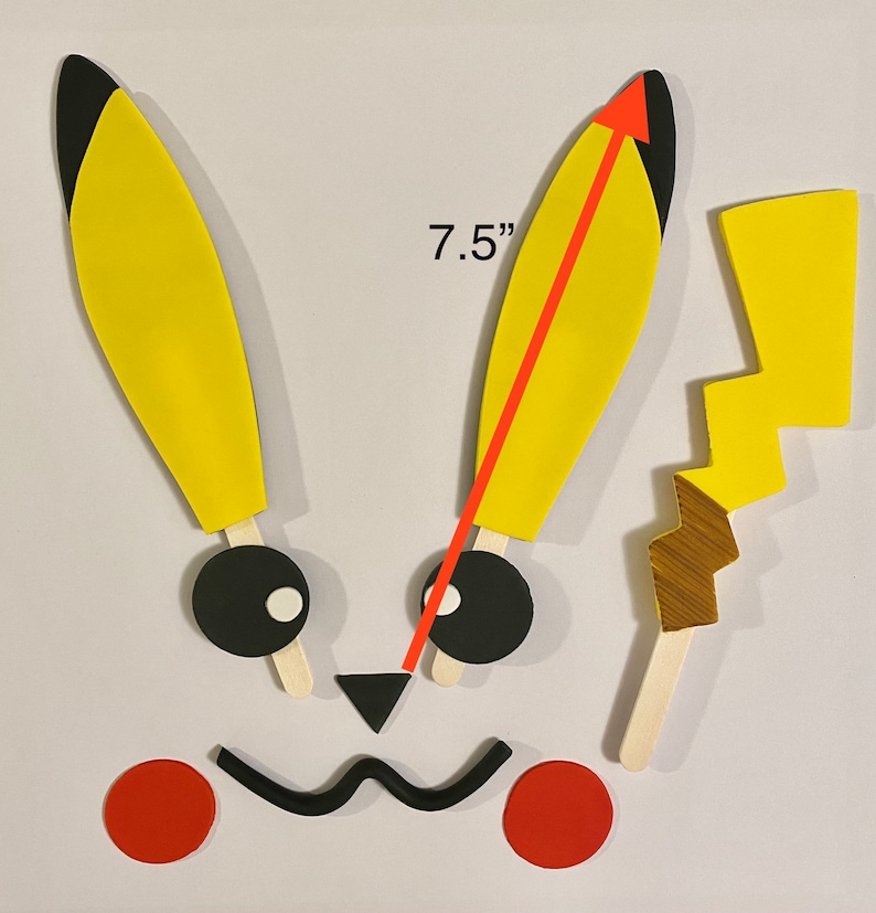 Fondant Pikachu Cake Topper Thinner Ears - Etsy