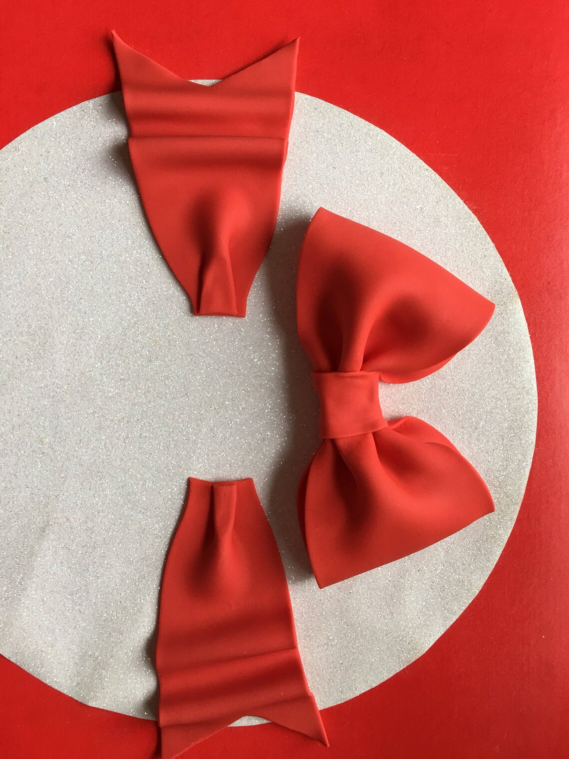 Red Bow Gum Paste Fondant for Birthday Cake - Etsy