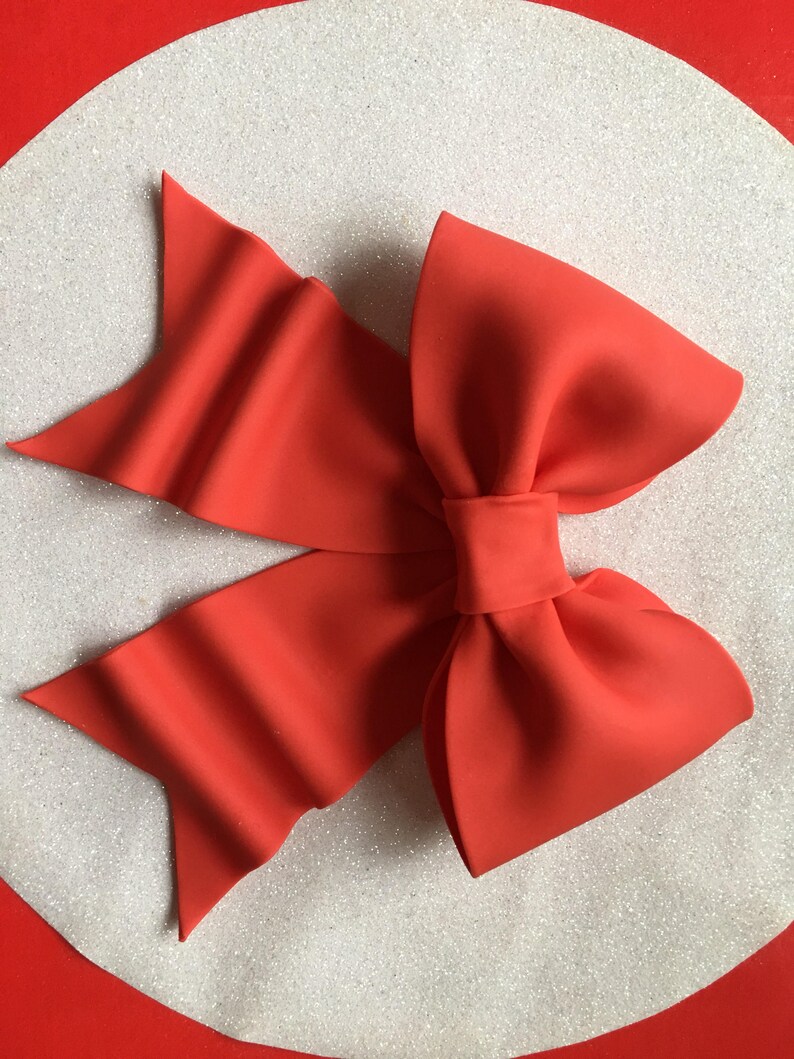 Red Bow Gum Paste Fondant for Birthday Cake - Etsy