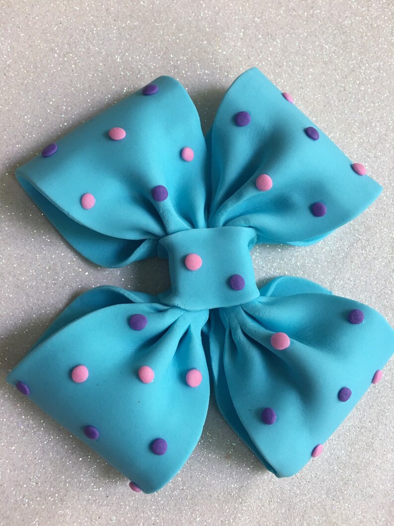 Jojo Siwa Fondant Bow With Dots in Pink or Blue or Green - Etsy