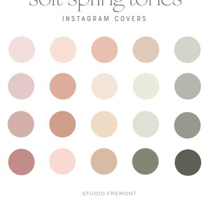 Blush Pink & Sage Green Instagram Highlight Covers, Branding Color ...