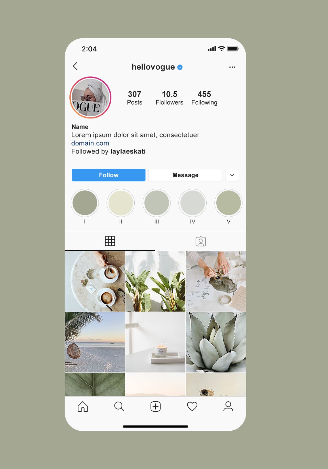 Sage Green & Gold Instagram Highlight Covers, Sage Green Branding Color ...