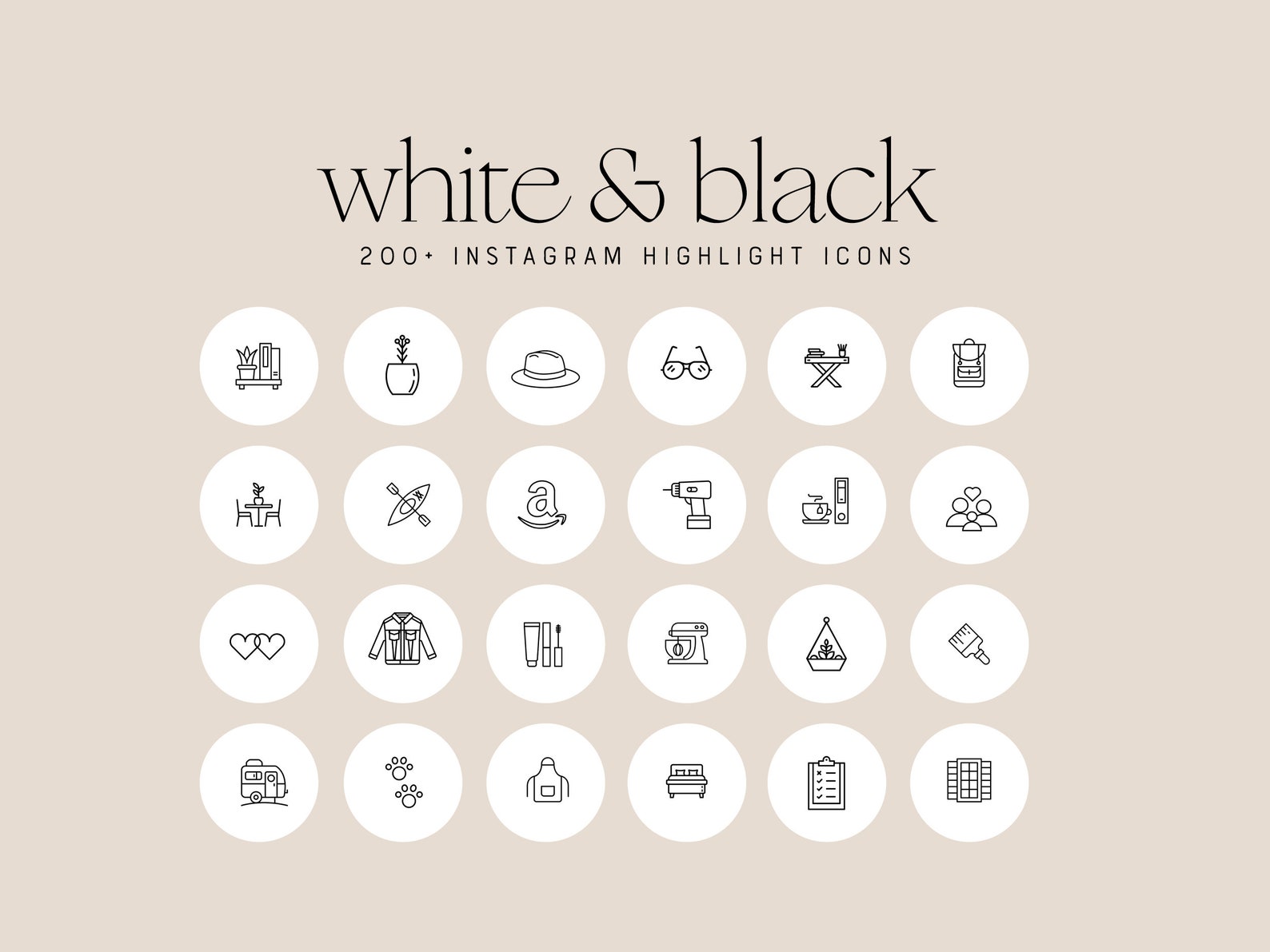 200+ White & Black Instagram Highlight Covers, Instagram Story Icons ...