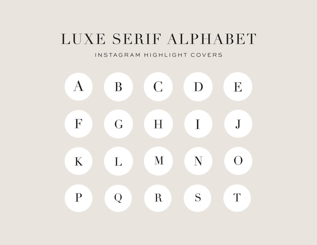 Luxe White Black Alphabet Instagram Highlight Covers, Elegant Instagram ...