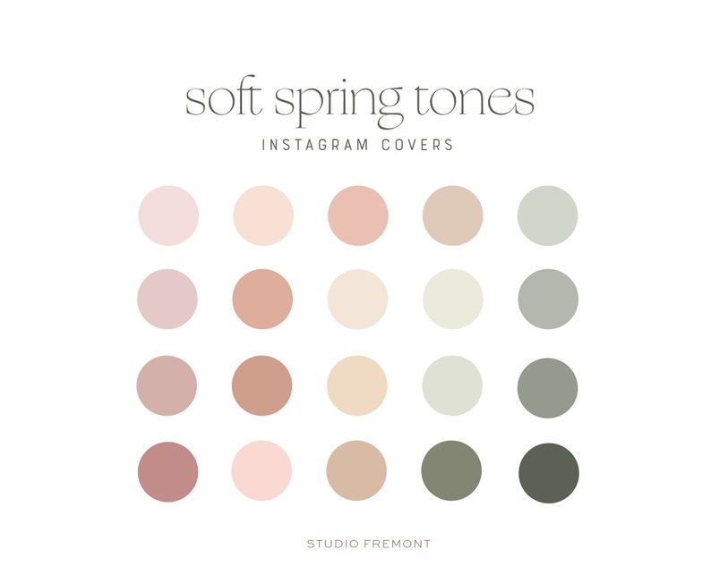 Blush Pink & Sage Green Instagram Highlight Covers, Branding Color ...