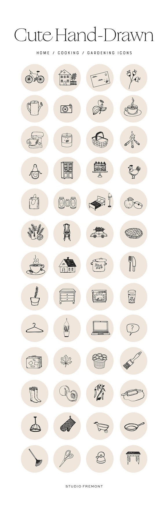 60 Hand-drawn Instagram Icons Sketched Instagram Highlight - Etsy