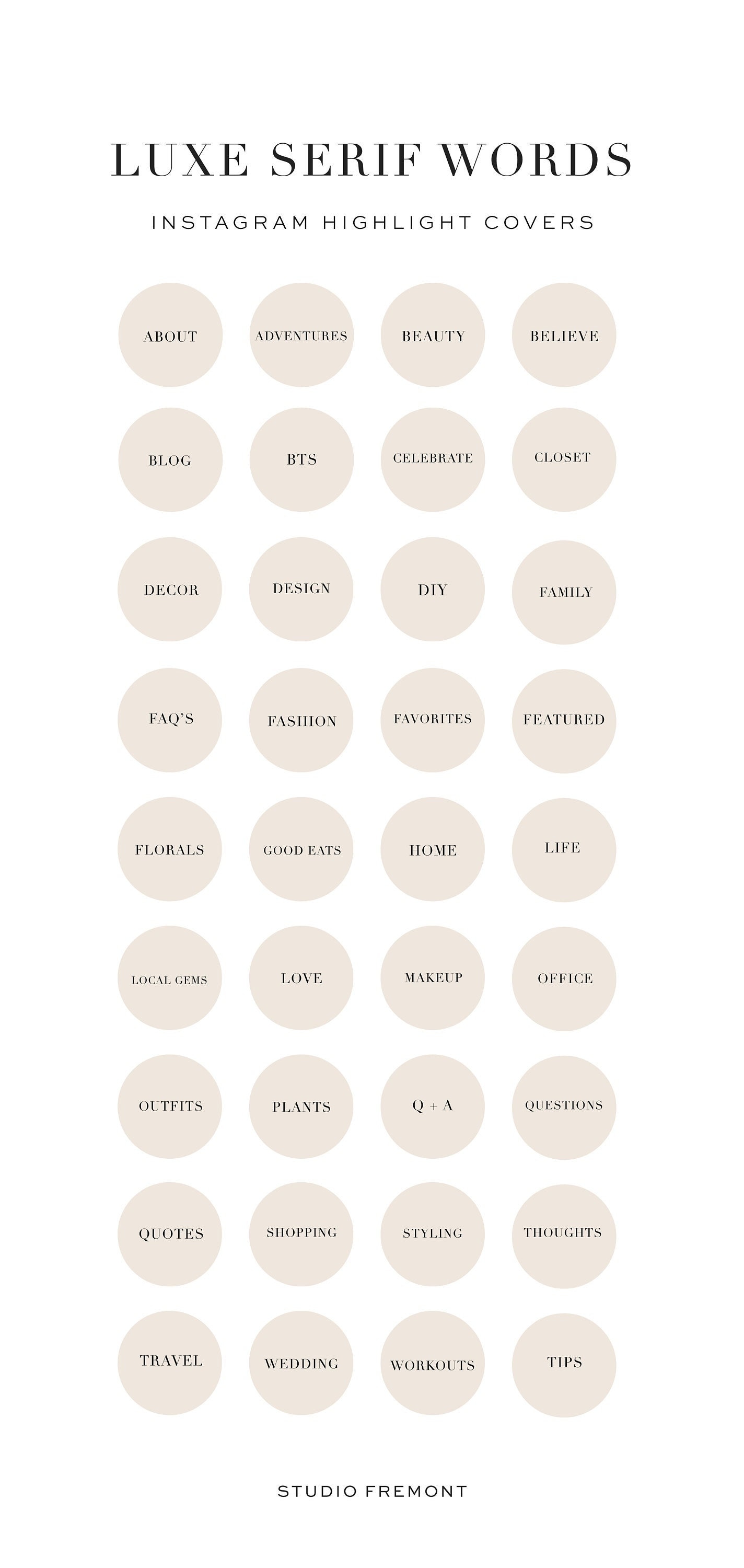 Luxe Luxury Tan Instagram Highlight Covers, Elegant Instagram Highlight ...