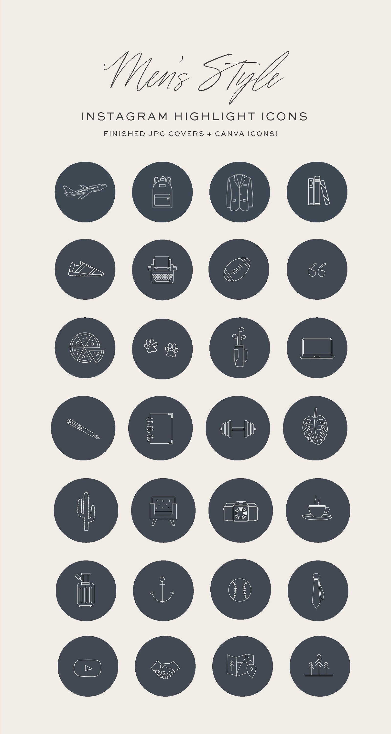 Men s Instagram Highlight Icons Instagram Highlight Etsy India