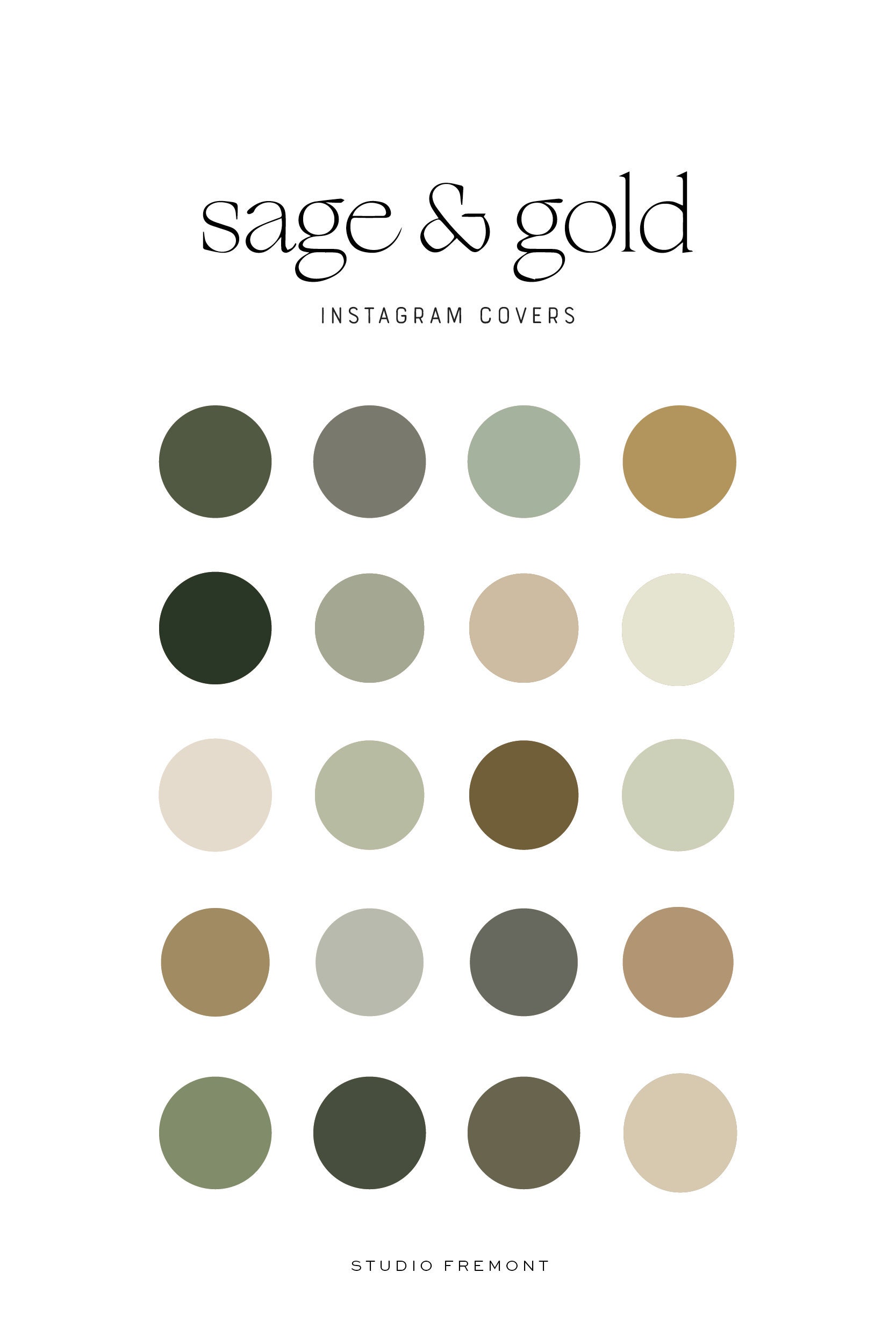 Sage Green & Gold Instagram Highlight Covers, Sage Green Branding Color ...