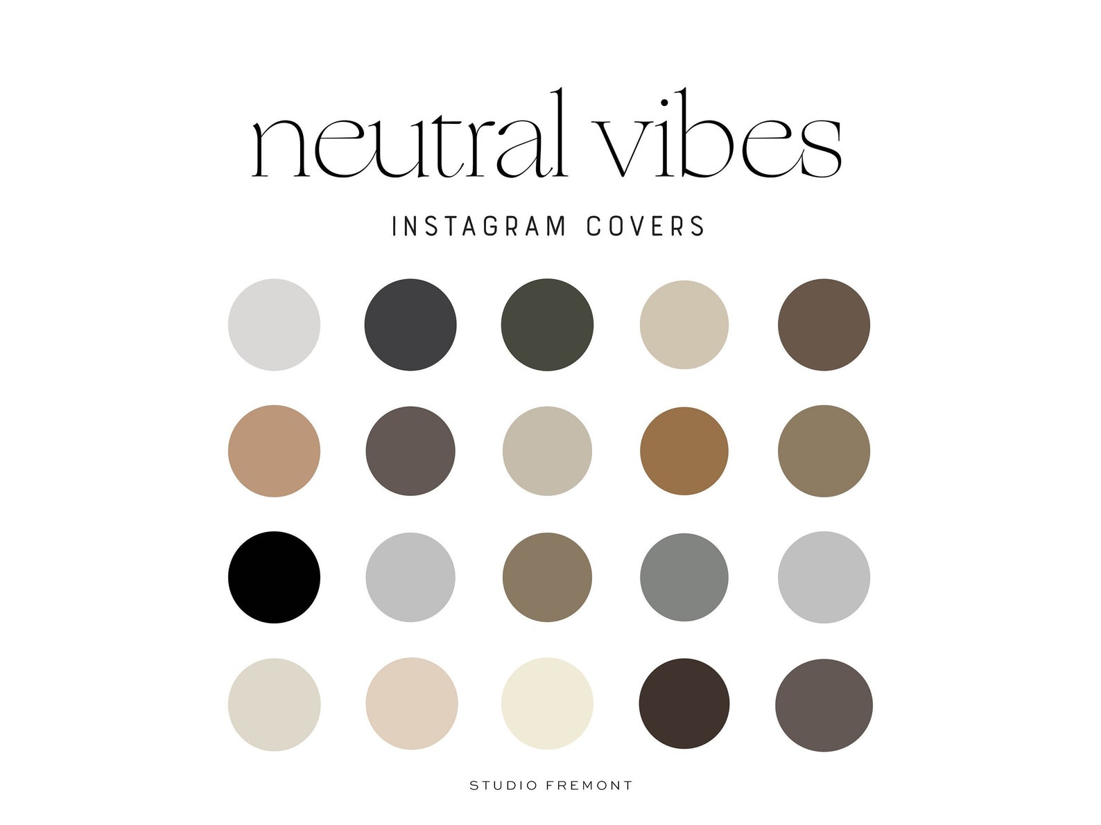 Neutral Vibes Black Tan Gray Instagram Highlight Covers - Etsy