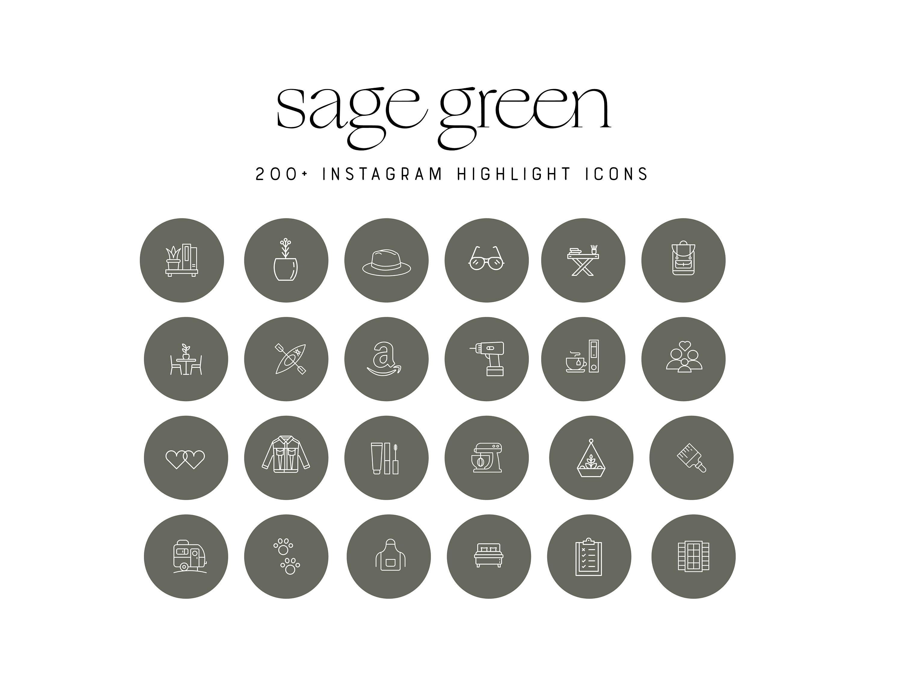 200+ Sage Green Instagram Highlight Covers, Instagram Story Icons, IG ...