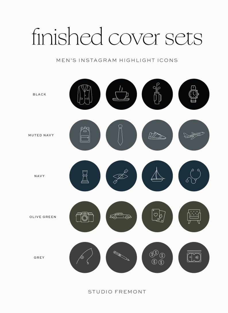 Grey Highlight Covers for Men, Grey Instagram Story Icons Men's Style ...