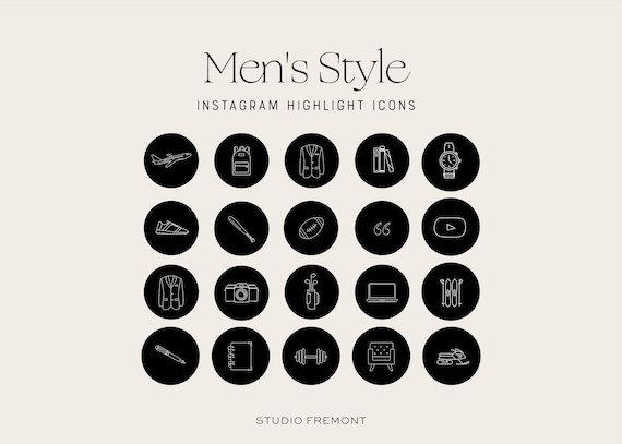 Black Grey Navy Highlight Covers for Men Instagram Story | Etsy Singapore