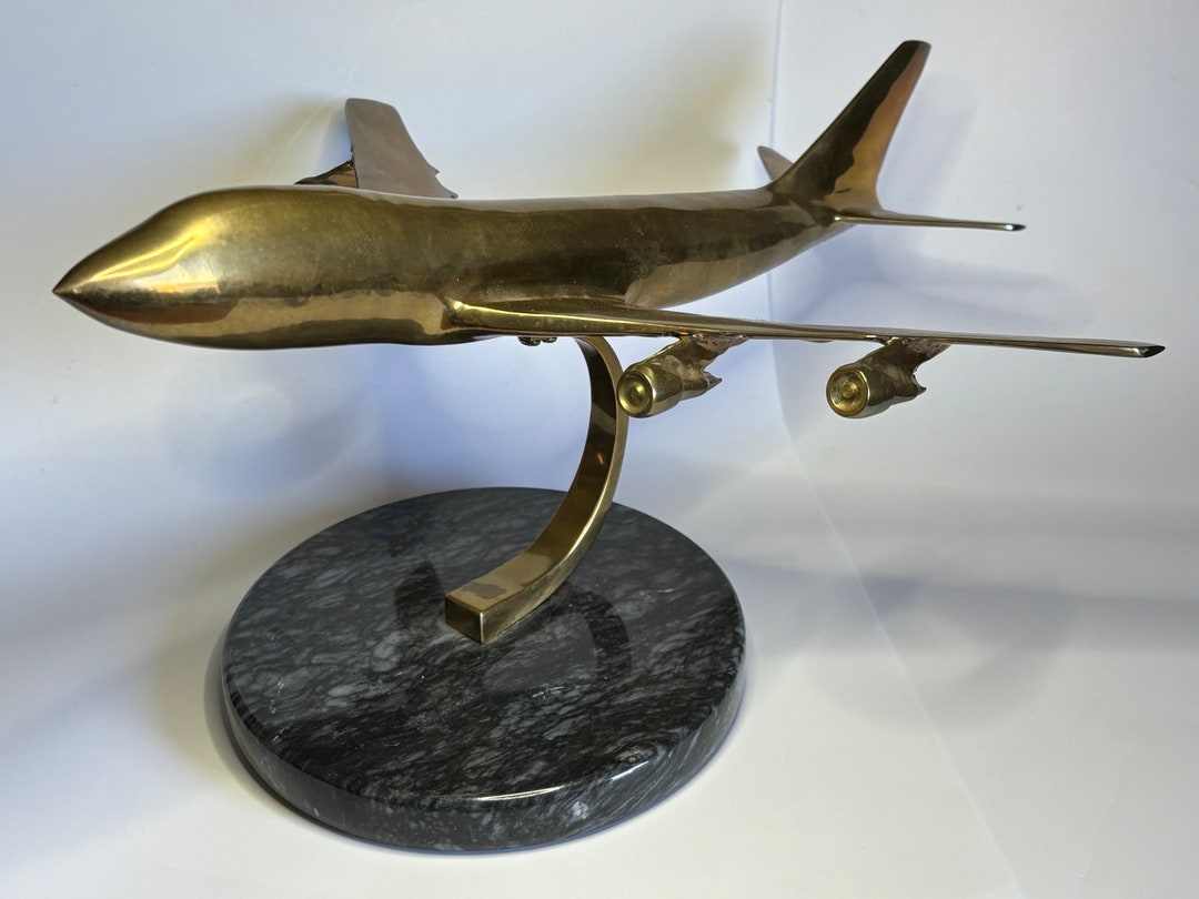 Vintage Solid Brass Boeing 747 Display Airliner 14 - Etsy