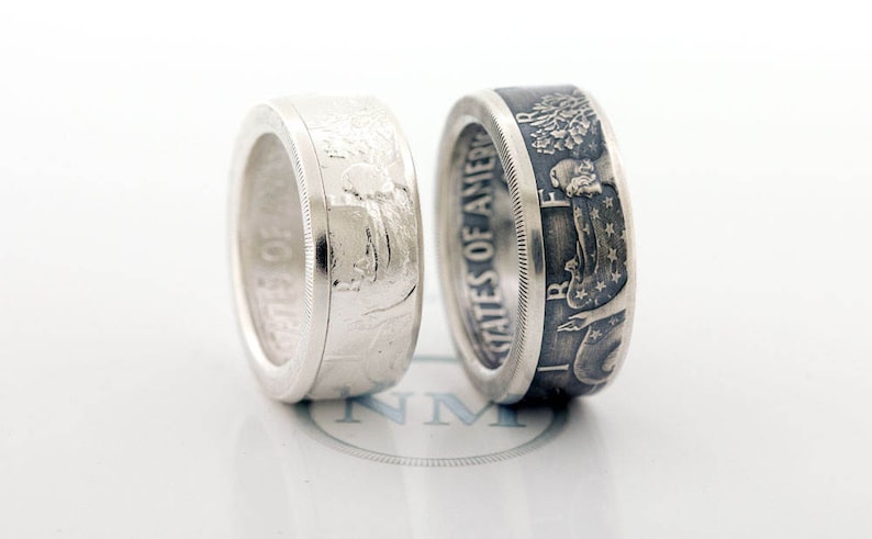 2021 Silver Dollar Coin Ring SAE American Eagle Size 10-24 Wedding ...