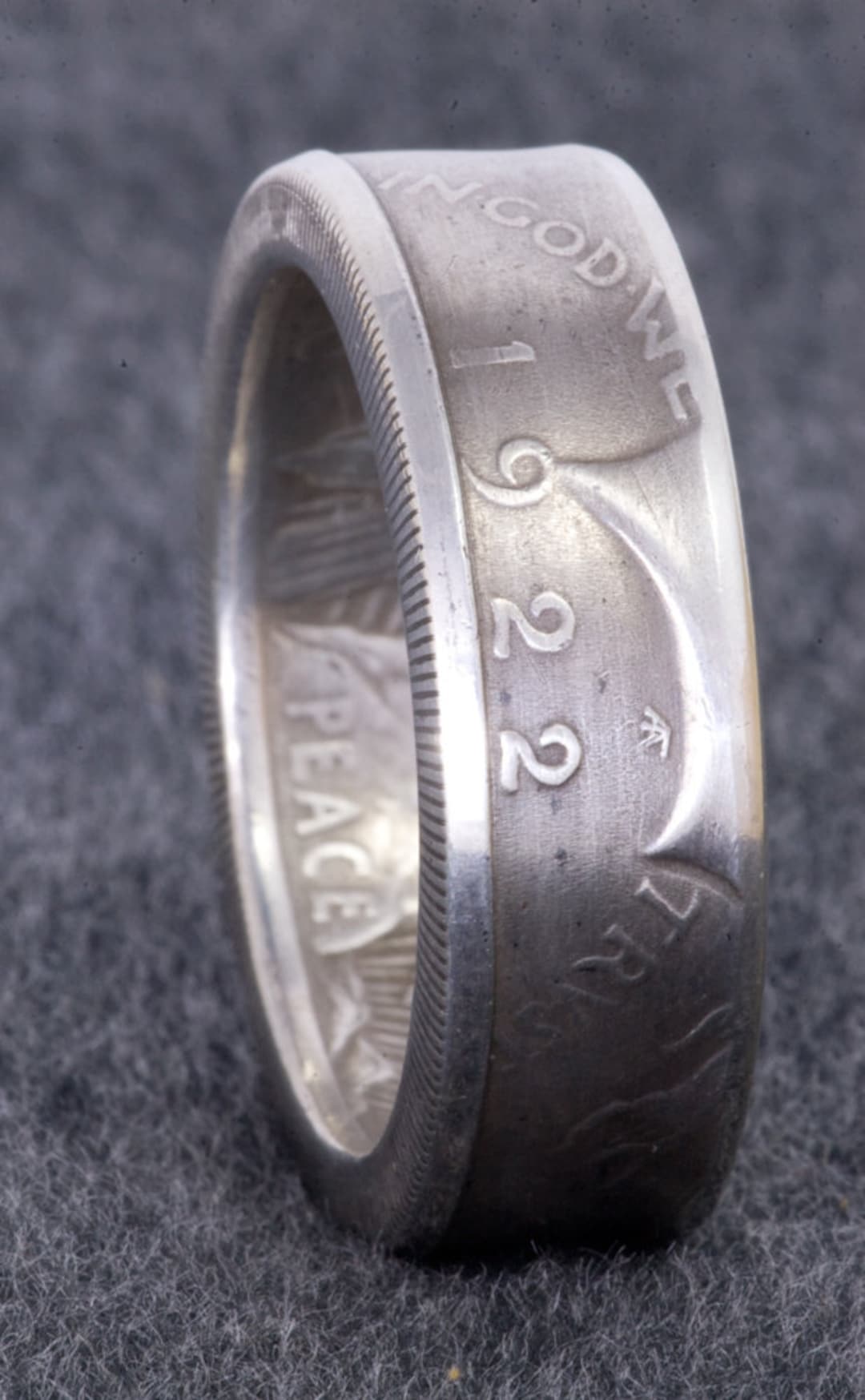 1922-1935 90% Silver Peace Dollar Double Sided Coin Ring Sizes 10-22 ...