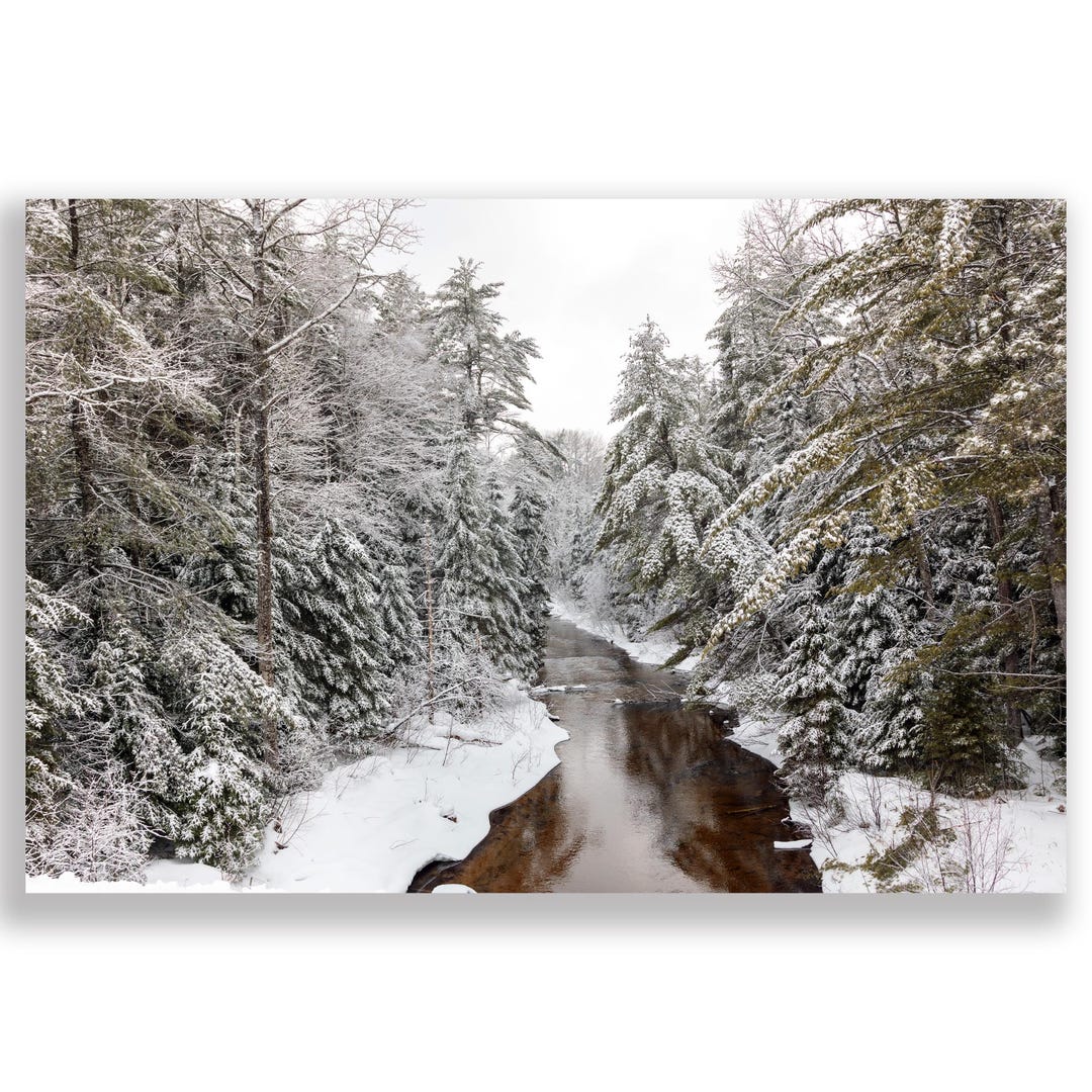 Winter Stream in Snowy Forest - Upper Peninsula of Michigan - Fine Art ...